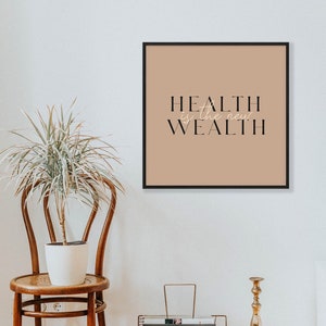 Gift for Doctor's Office Decor, Wellness Poster, Quote Health is the ...