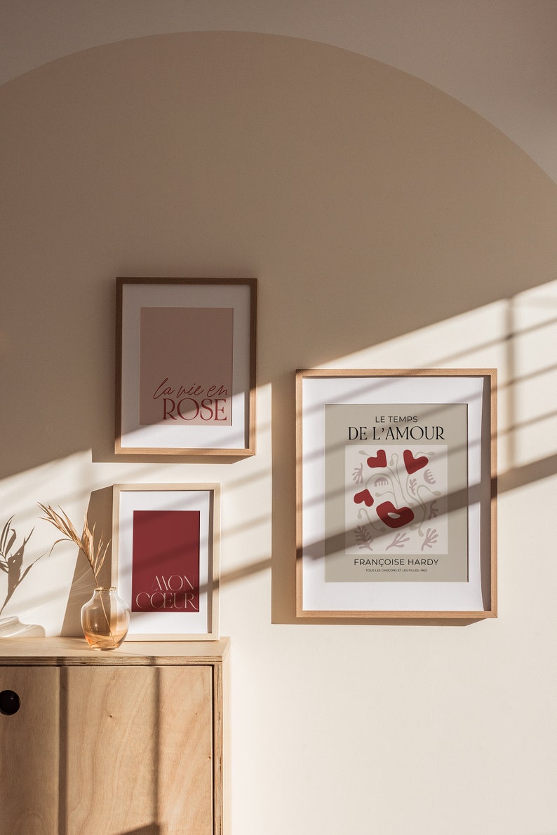 Vintage Music Poster French Wall Art Red Wall Decor Retro | Etsy