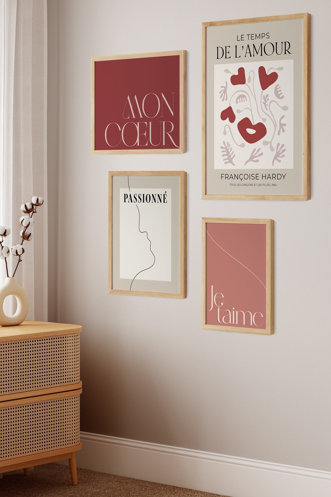 Valentine's Day Decor Set Printable Wall Art French - Etsy