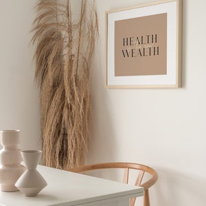 Gift for Doctor's Office Decor, Wellness Poster, Quote Health is the ...