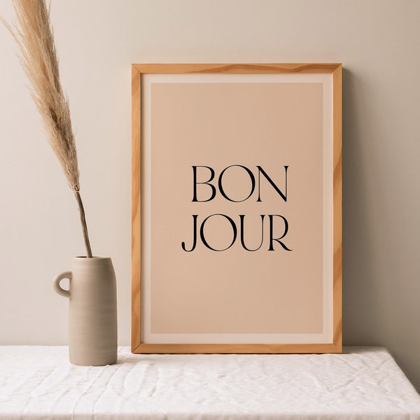 Bonjour Print - Etsy