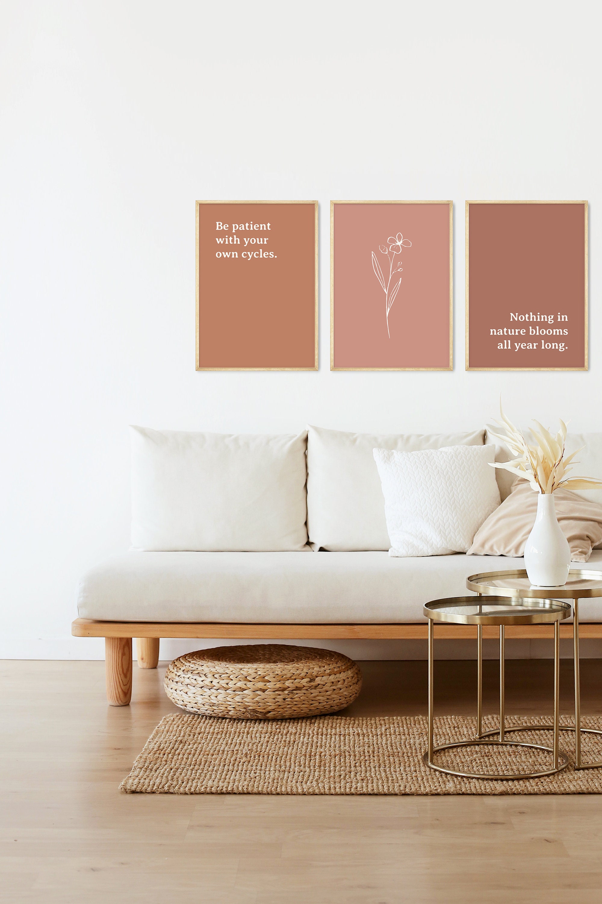 Boho Posters Set of 3 Prints, Digital Printable Bohemian Typography ...