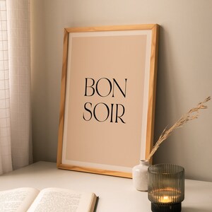 French Quote Wall Art Print, Paris Bedroom Decor, Bonsoir Poster ...