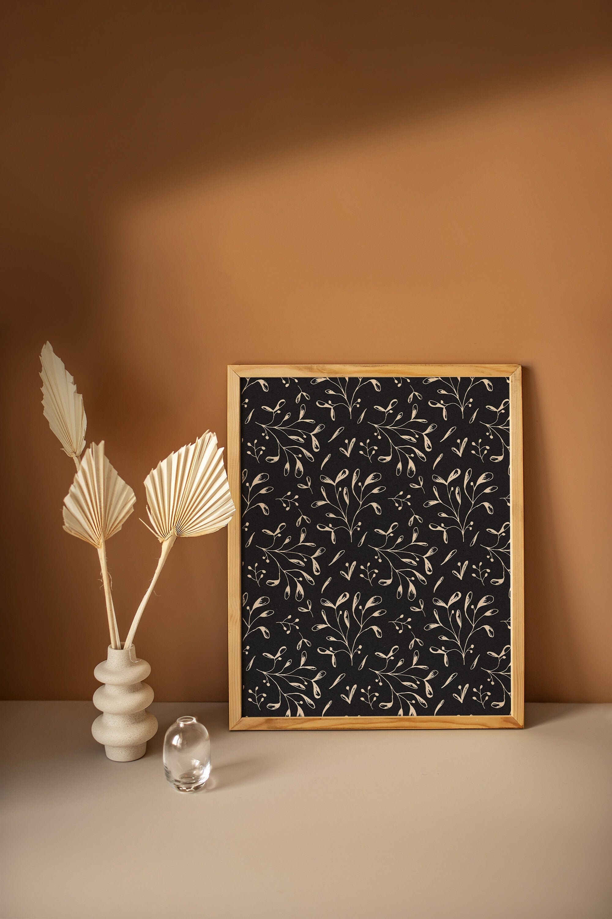Dark Botanical Print Black Floral Printable Wall Art Black - Etsy