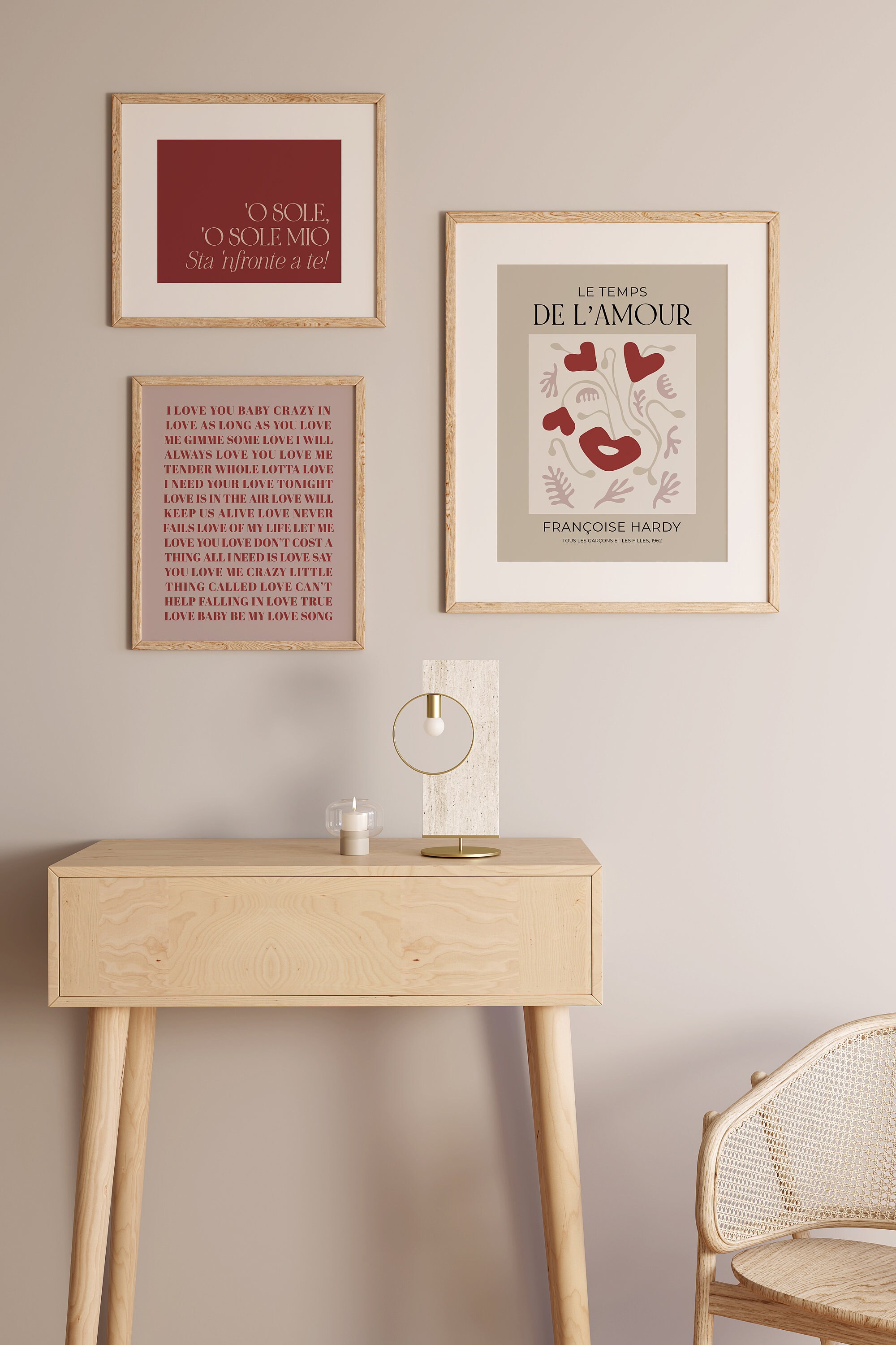 Vintage Music Poster French Wall Art Red Wall Decor Retro - Etsy