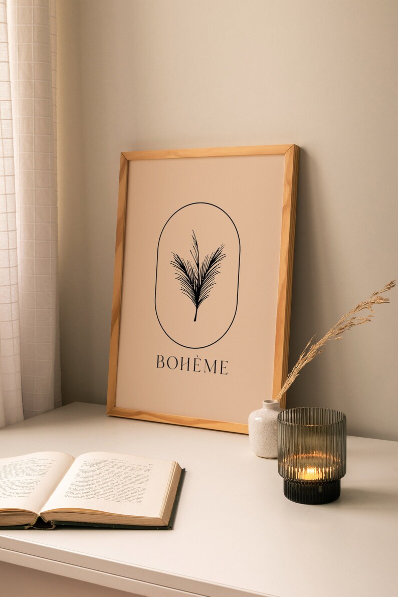 Bohème Poster Beige Boho Chic Print Exhibition Poster - Etsy