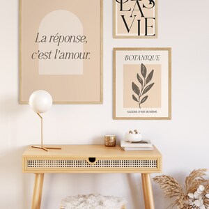 Romantic Boho Print French Poster Love Quote Wall Art - Etsy
