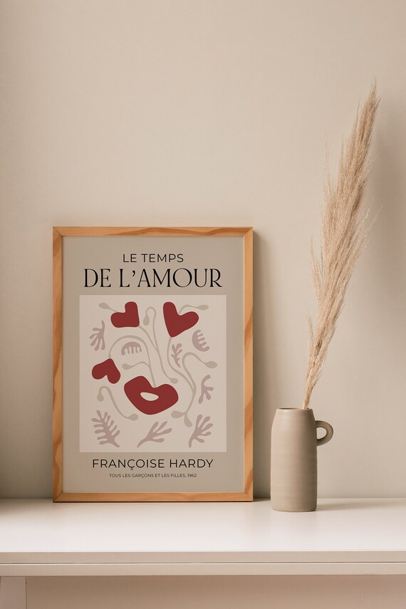 Vintage Music Poster French Wall Art Red Wall Decor Retro | Etsy