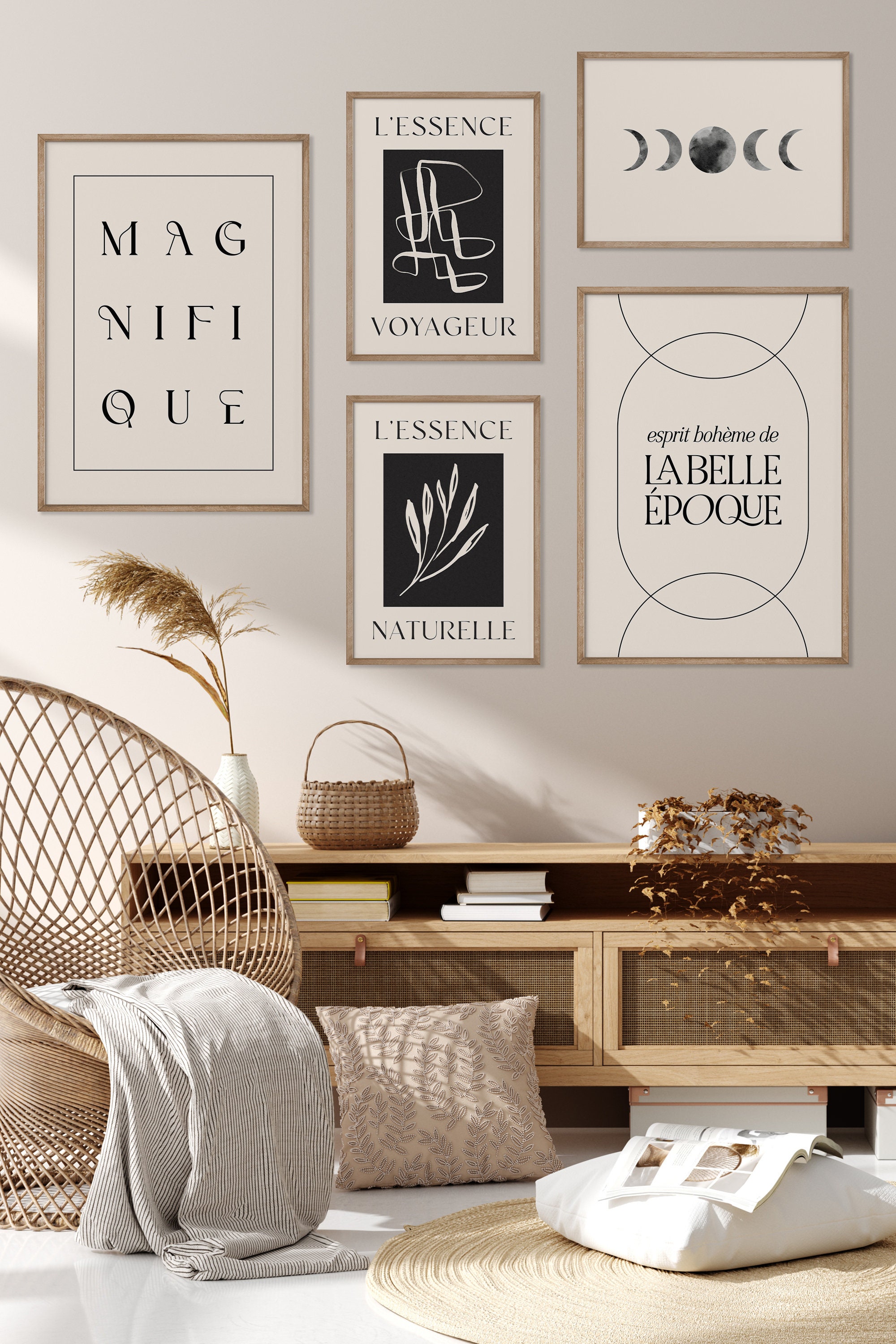 Boho Poster Black Botanical Print Exhibition French - Etsy