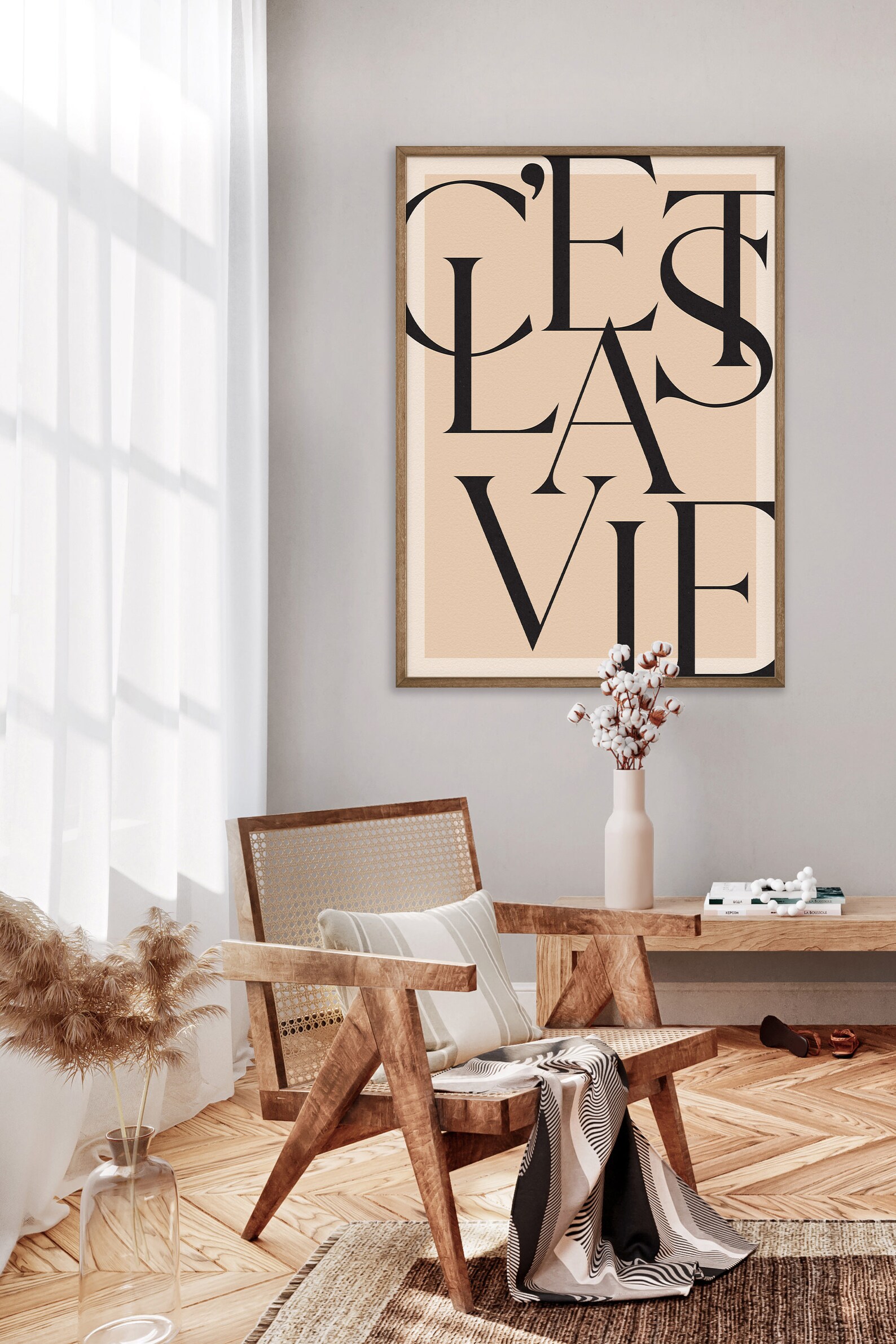 French Saying Poster C'est La Vie Print French Quote Wall | Etsy