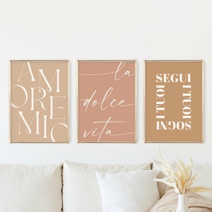 Italian Words Wall Art, Italy Quote Print, Typography Posters, Bedroom ...