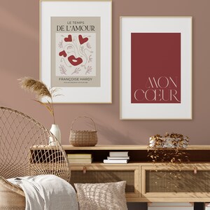 Printable Valentine's Day Decor Vintage French Poster, Red Wall Art ...