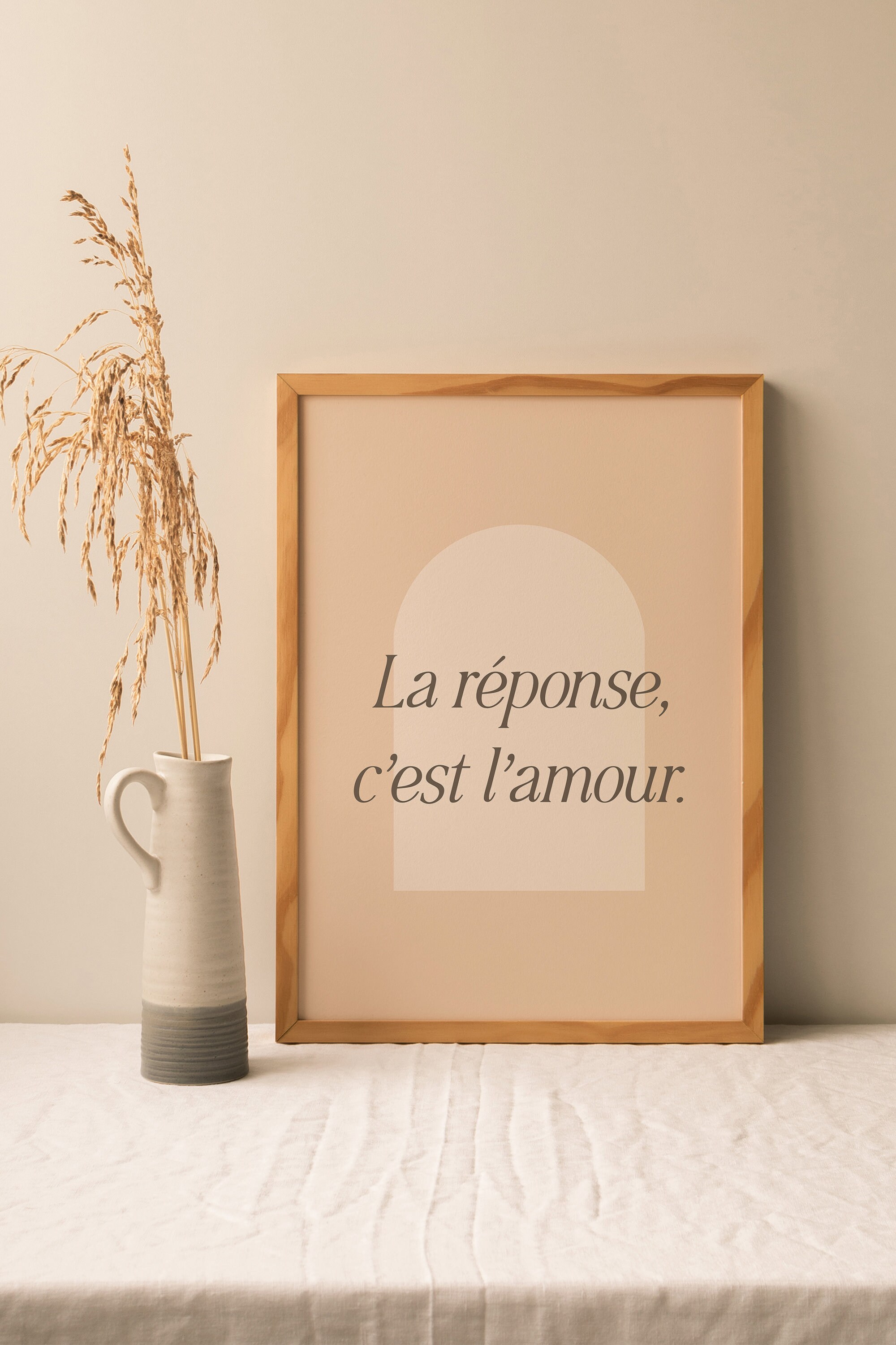 Romantic Boho Print French Poster Love Quote Wall Art - Etsy