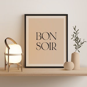 French Quote Wall Art Print, Paris Bedroom Decor, Bonsoir Poster ...