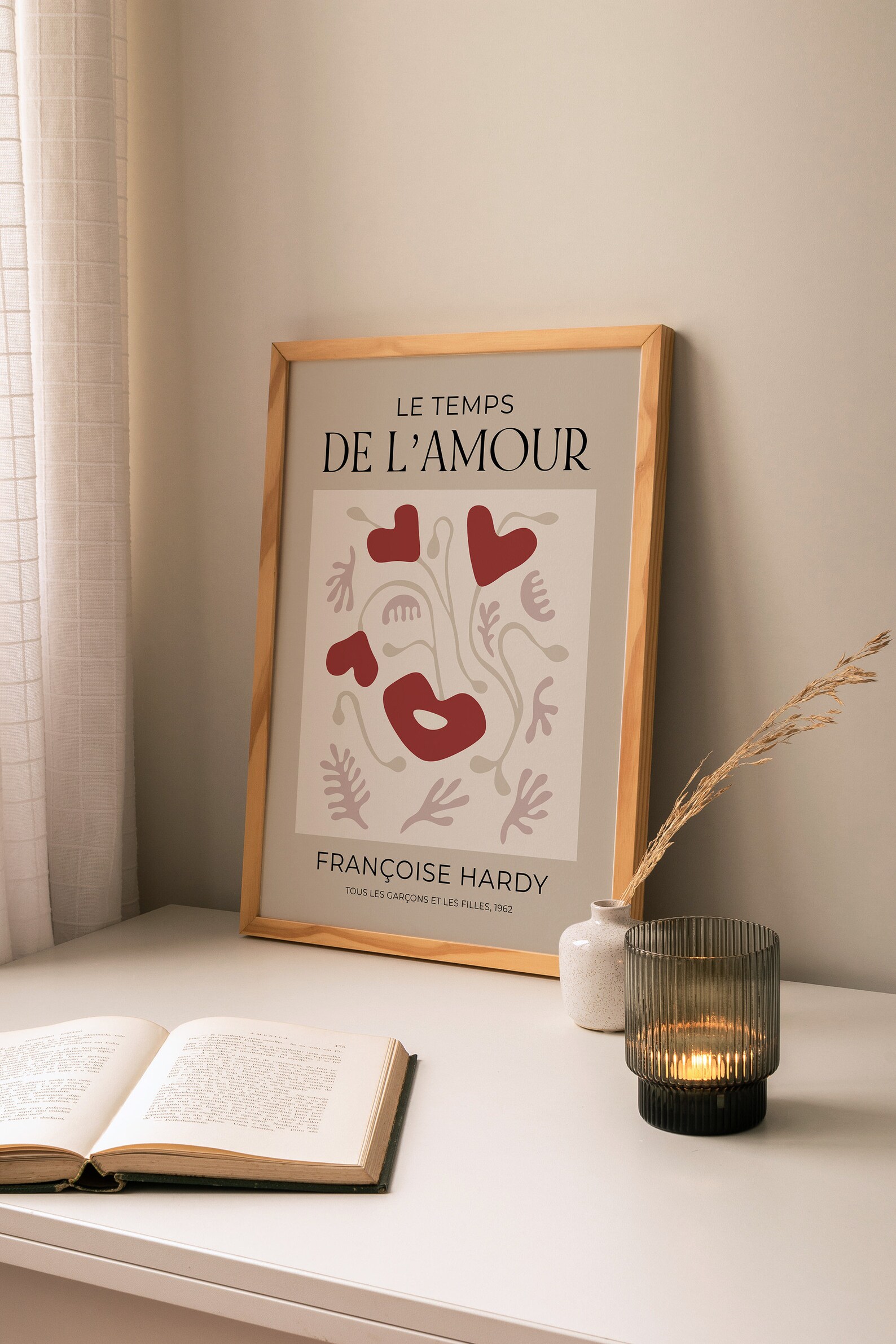 Vintage Music Poster French Wall Art Red Wall Decor Retro | Etsy