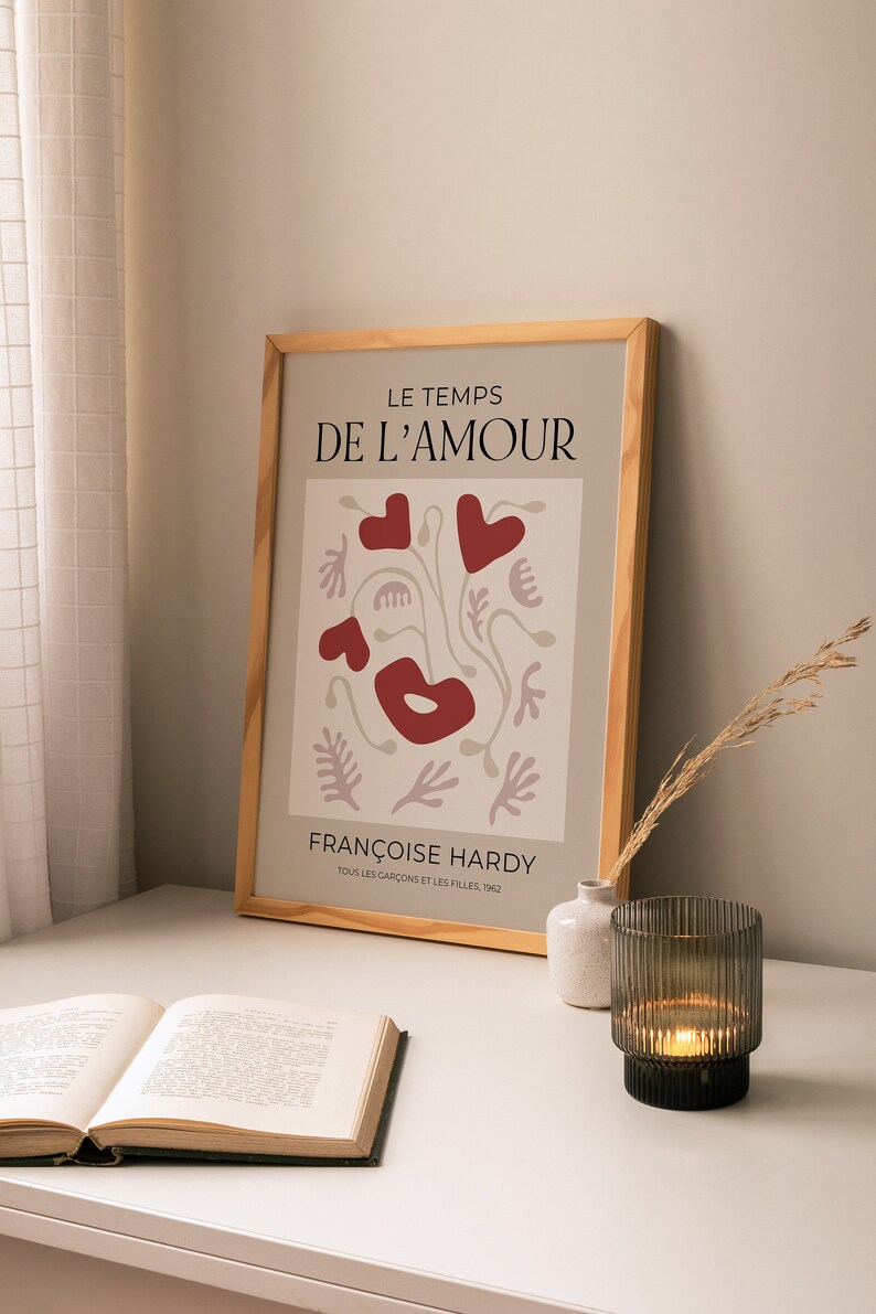 Vintage Music Poster French Wall Art Red Wall Decor Retro | Etsy