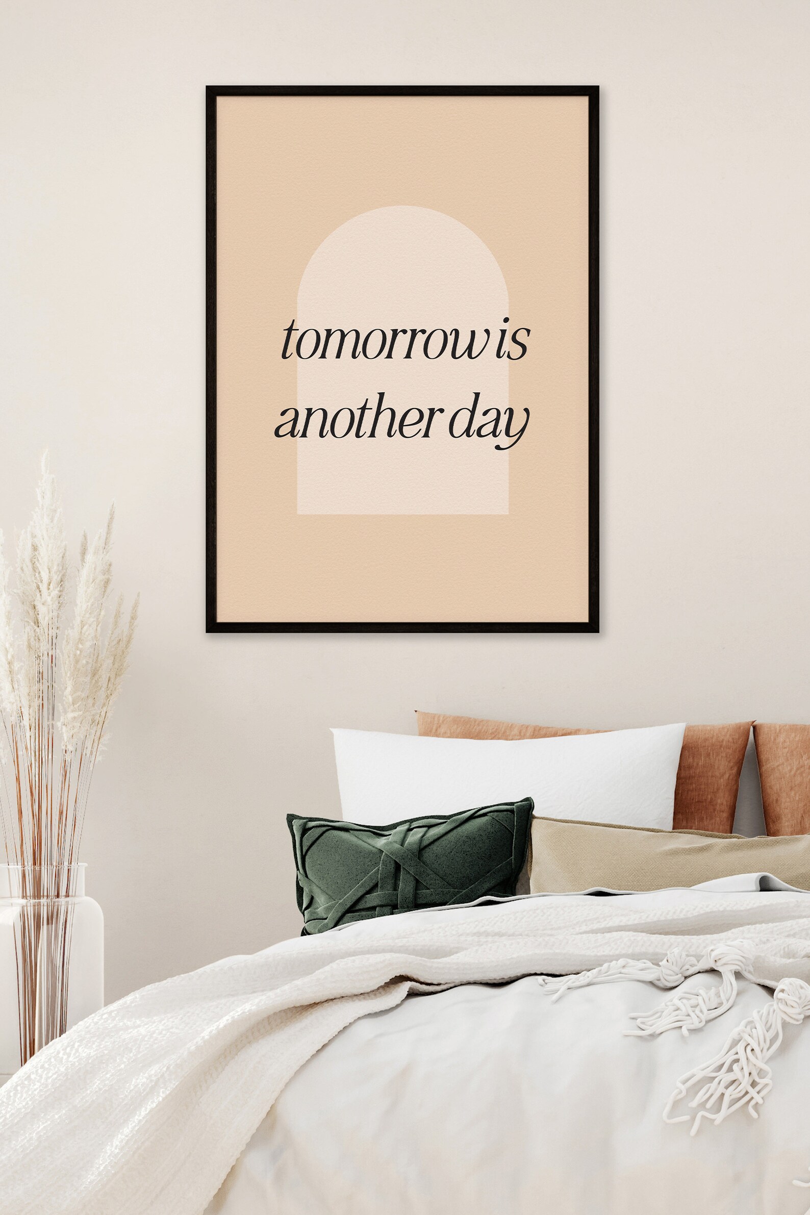 Boho Quote Print Typography Wall Art Beige Bedroom Wall - Etsy