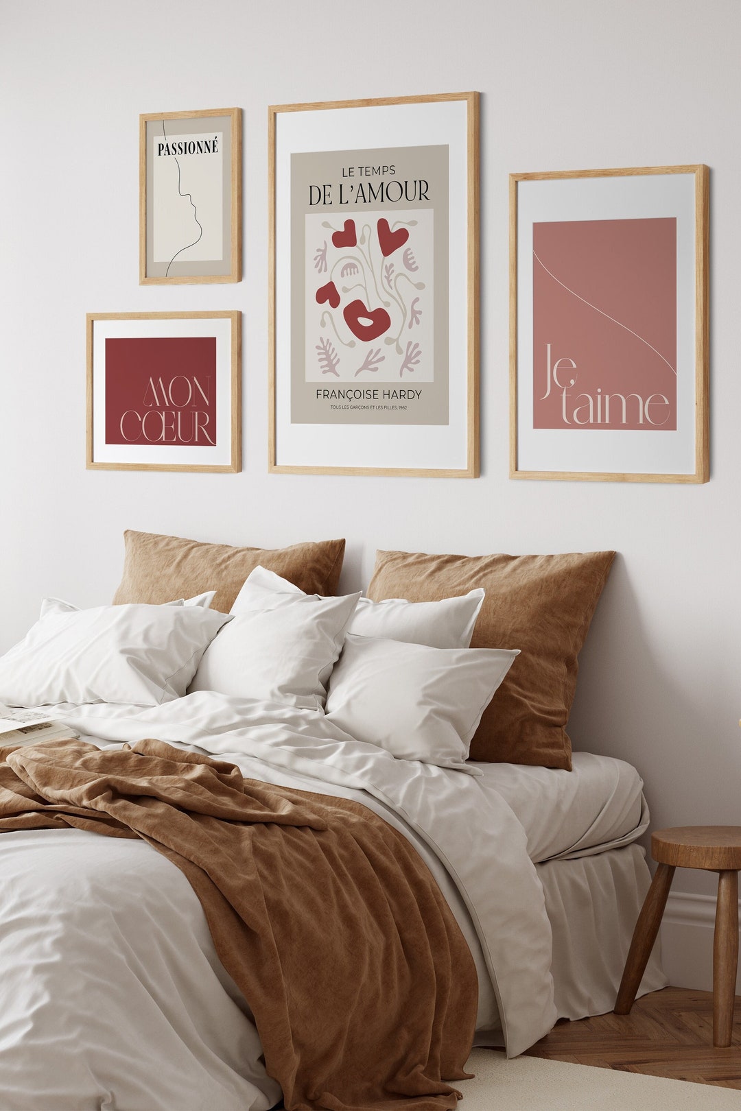 Valentine's Day Decor Set Printable Wall Art French Posters - Etsy