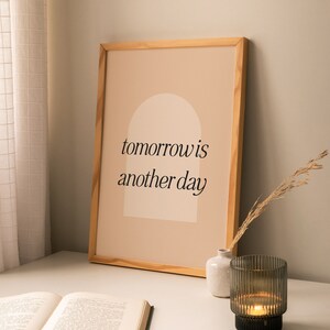 Boho Quote Print, Typography Wall Art, Beige Bedroom Wall Decor ...