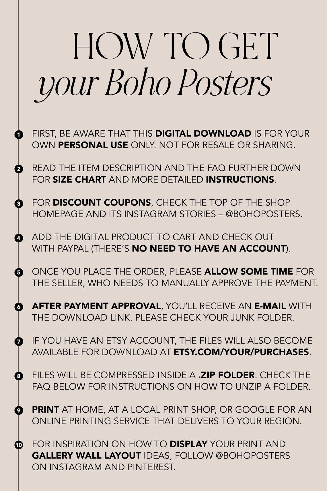 Bohème Poster Beige Boho Chic Print Exhibition Poster | Etsy