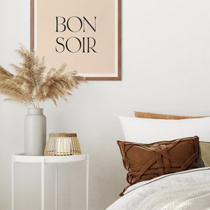 French Quote Wall Art Print, Paris Bedroom Decor, Bonsoir Poster ...