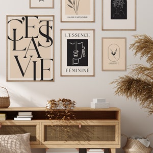 French Saying Poster C'est La Vie Print, French Quote Wall Art, Modern ...