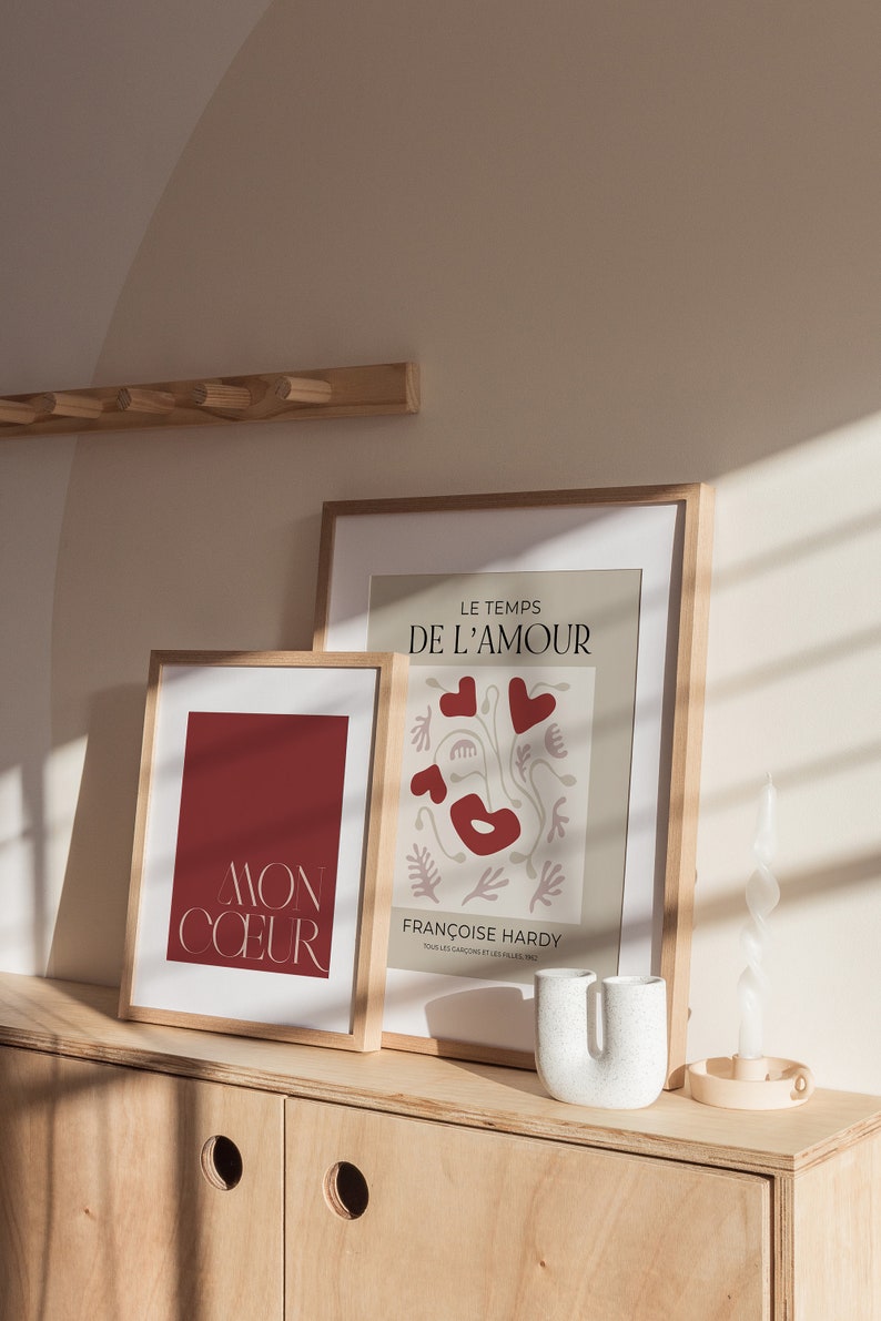 Printable Valentine's Day Decor Vintage French Poster, Red Wall Art ...