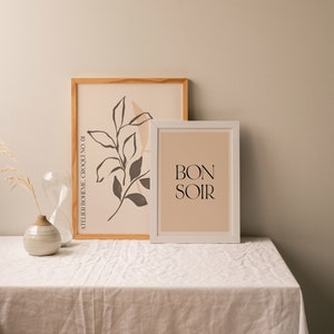 French Quote Wall Art Print, Paris Bedroom Decor, Bonsoir Poster ...