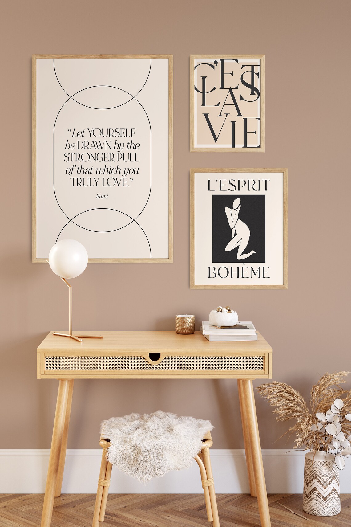 Black Boho Typography Printable Bohemian Spirit French Wall - Etsy
