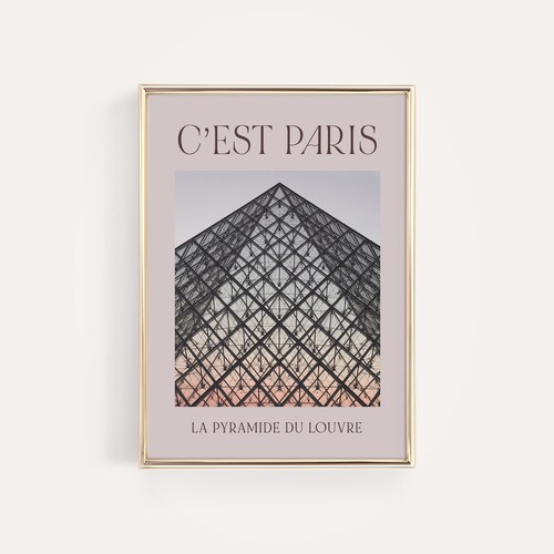 Lilac Print Paris Poster Louvre Pyramid Travel Poster - Etsy