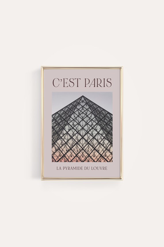 Lilac Print Paris Poster Louvre Pyramid Travel Poster - Etsy