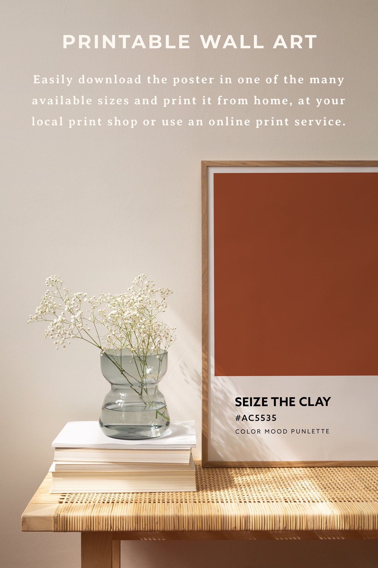 Terracotta Pantone Color Poster PRINTABLE Carpe Diem Poster | Etsy