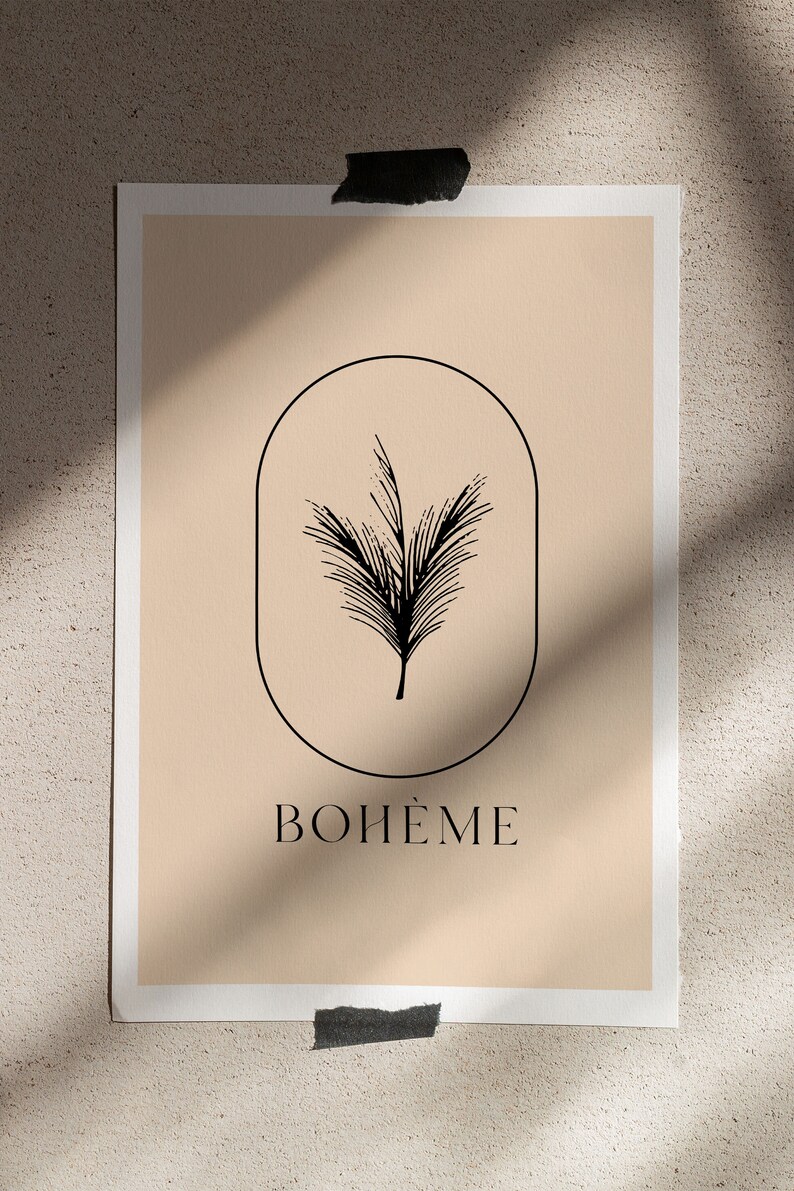 Bohème Poster Beige Boho Chic Print Exhibition Poster - Etsy