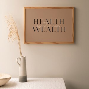 Gift for Doctor's Office Decor, Wellness Poster, Quote Health is the ...