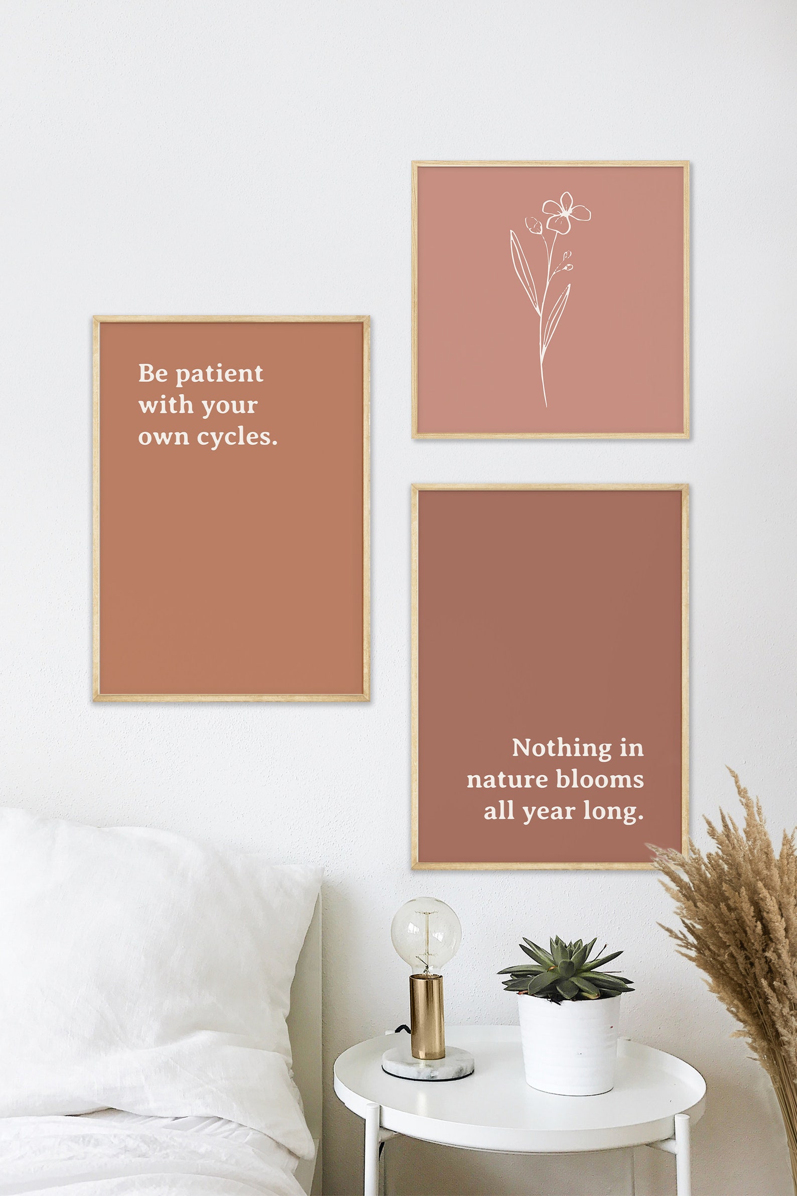 Boho Posters Set of 3 Prints, Digital Printable Bohemian Typography ...