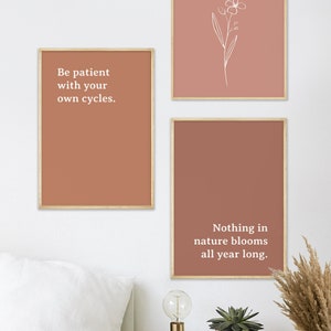 Boho Posters Set of 3 Prints, Digital Printable Bohemian Typography ...