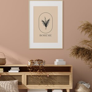 Bohème Poster, Beige Boho Chic Print, Exhibition Poster, Neutral ...