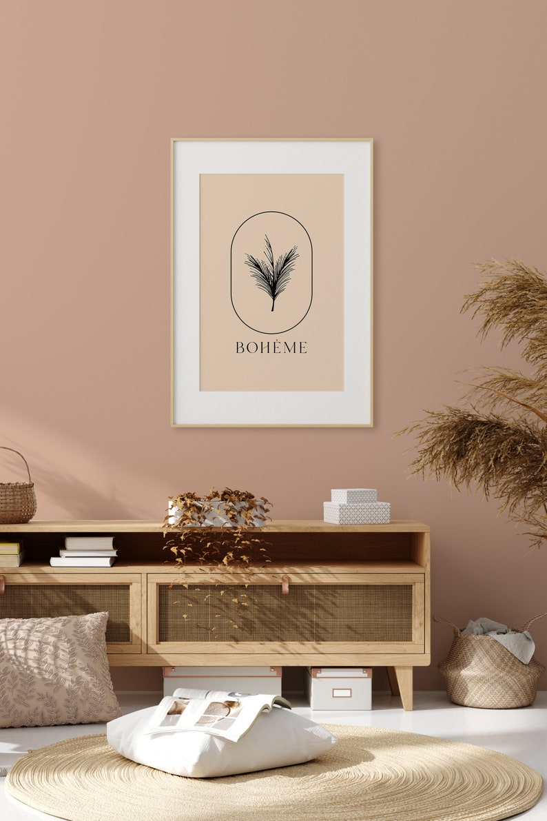 Bohème Poster Beige Boho Chic Print Exhibition Poster - Etsy