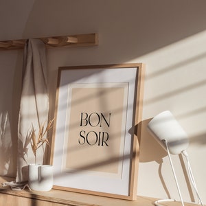 French Quote Wall Art Print, Paris Bedroom Decor, Bonsoir Poster ...