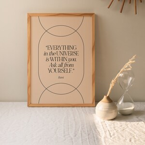 Poster Intuition Quote, Rumi Poem Printable, Spiritual Inspirational ...