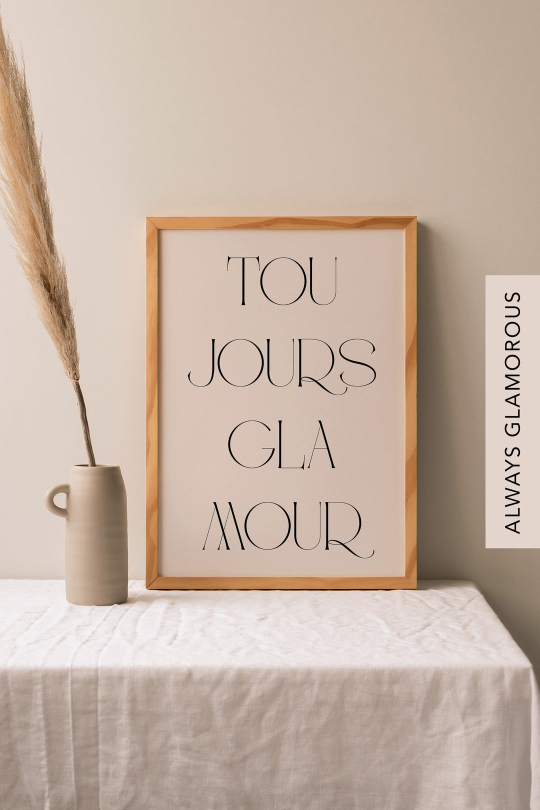 Glamour Wall Art, Chic Typography Poster, Minimal Quote, French Phrase ...