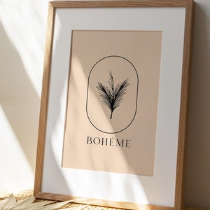Bohème Poster, Beige Boho Chic Print, Exhibition Poster, Neutral ...