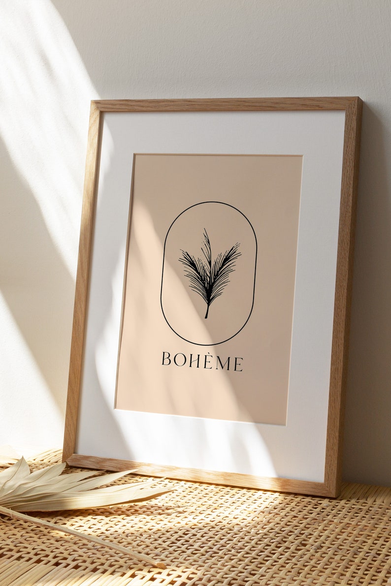 Bohème Poster Beige Boho Chic Print Exhibition Poster - Etsy