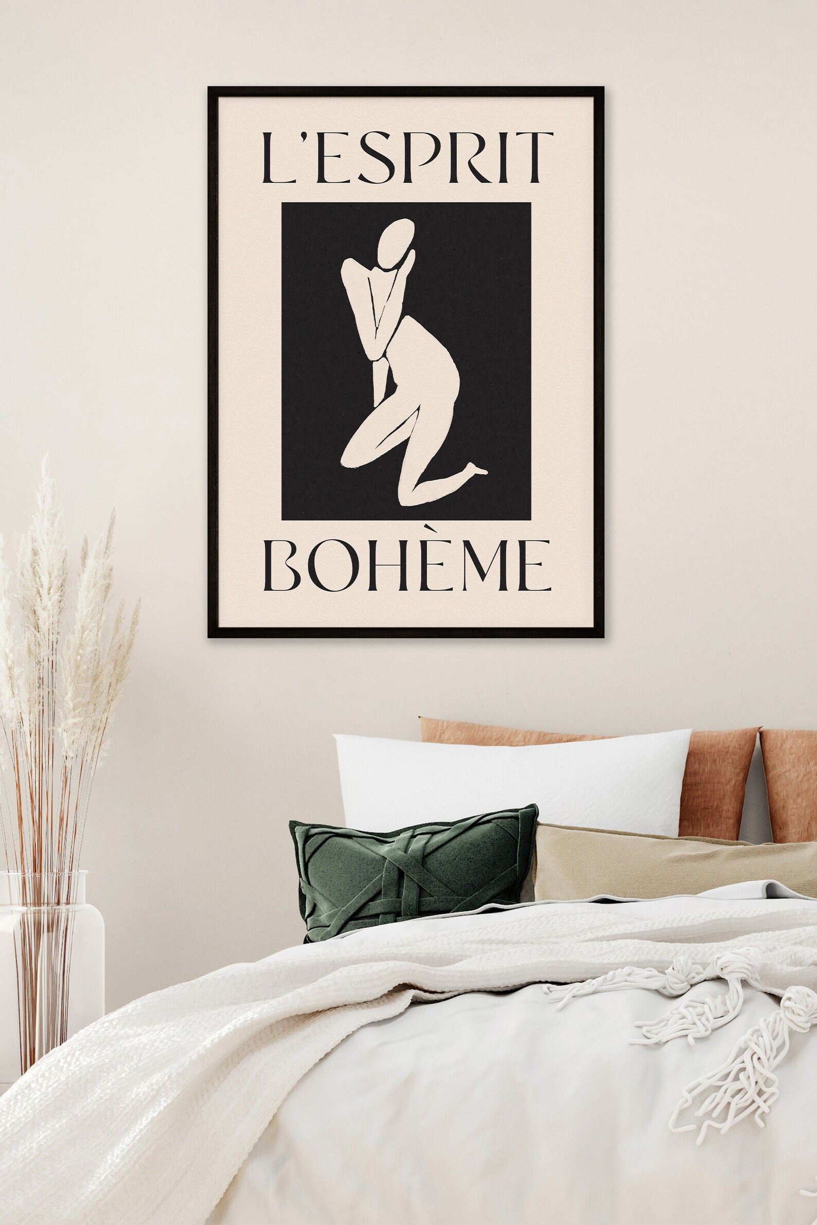 Black Boho Typography Printable Bohemian Spirit French Wall | Etsy