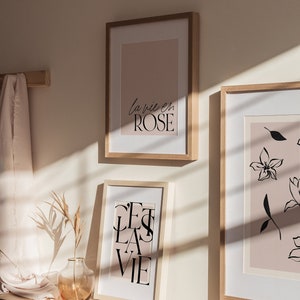 Blush Pink Wall Art, French Posters, Set of 3 Prints Digital, Rose Wall ...