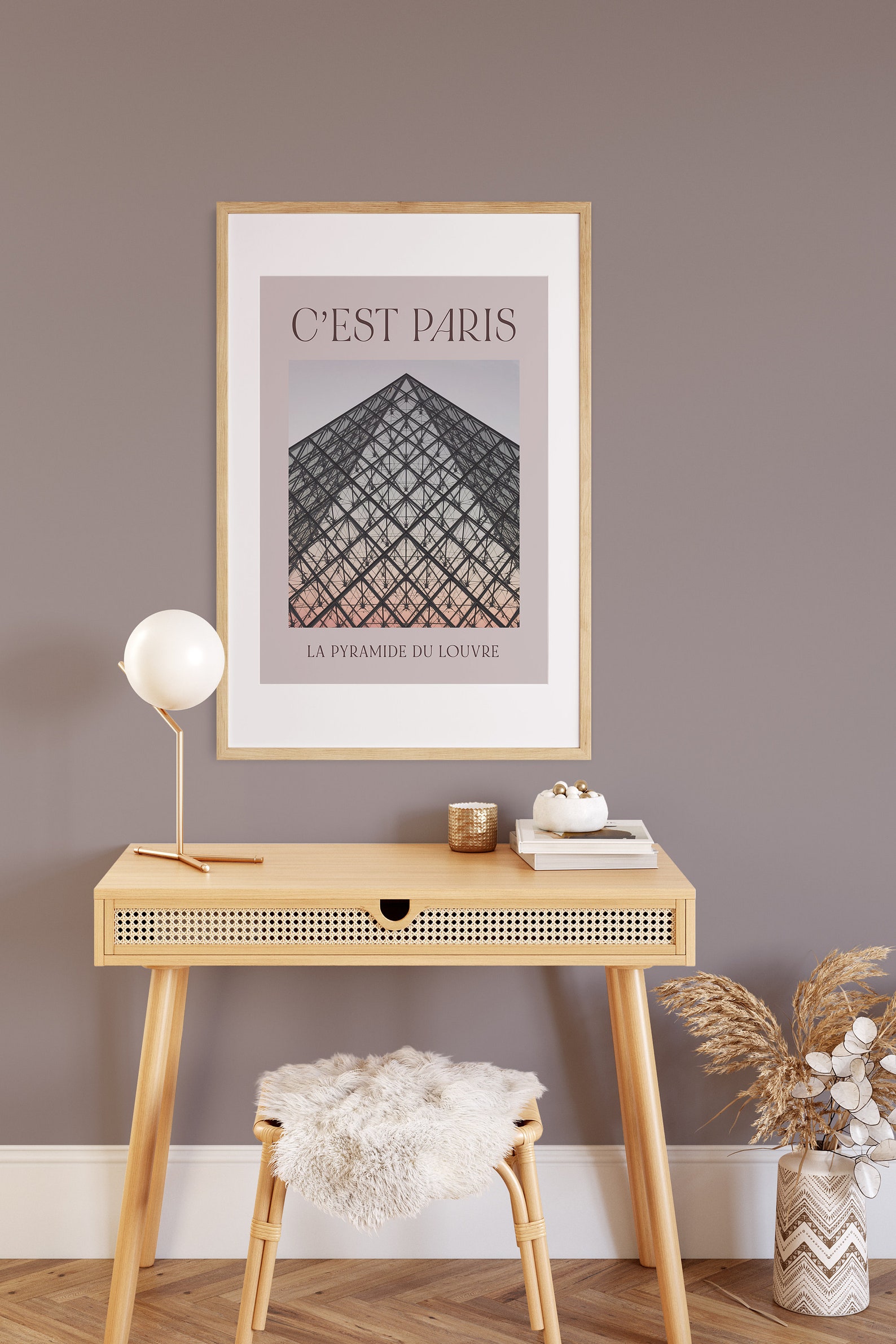 Lilac Print Paris Poster Louvre Pyramid Travel Poster - Etsy