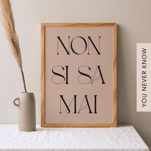 Italian Wall Art Words Print Typography Poster Non Si Sa - Etsy