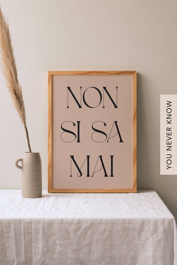 Italian Wall Art Words Print Typography Poster Non Si Sa - Etsy