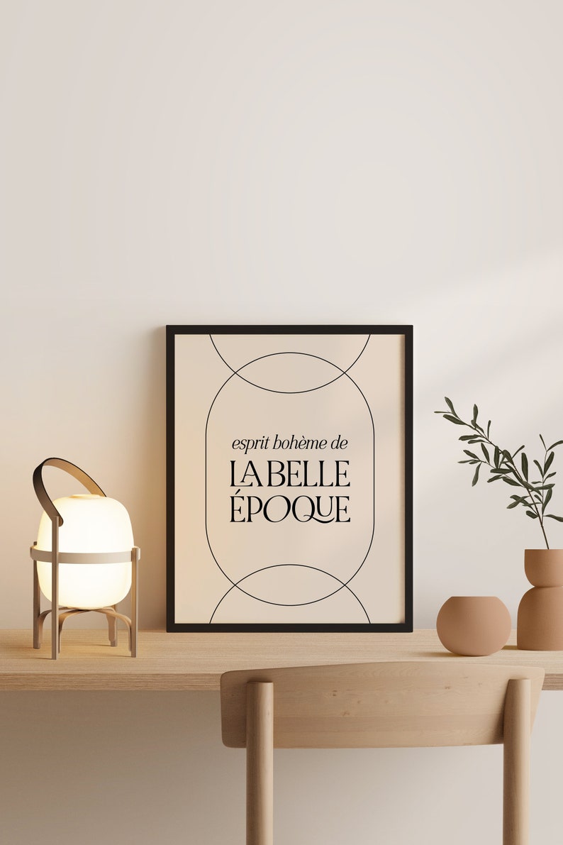 Typography French Printable Quote Bohème Poster, Mid Century Wall Art ...