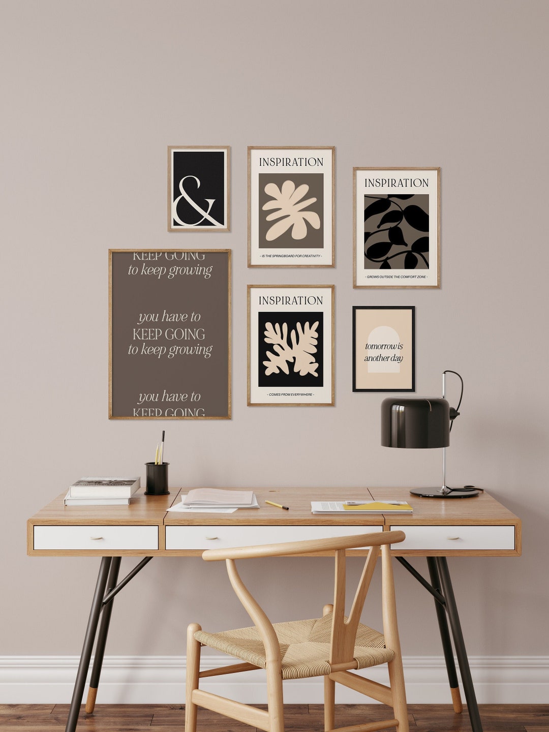 Entrepreneur Wall Art Chic Office Decor, Black Modern Motivational ...